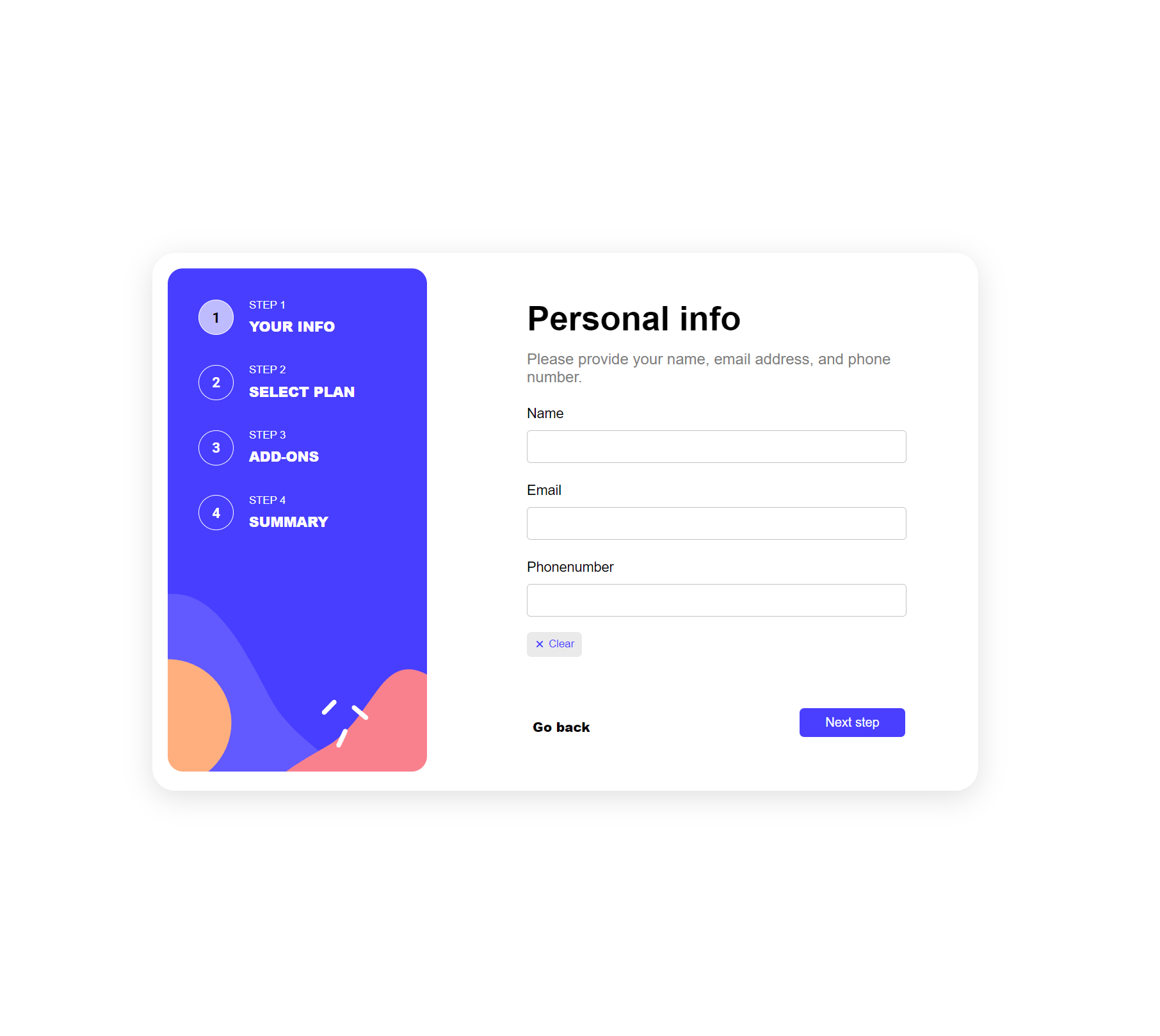 Multi Step Form Challenge From Frontendmentor Frontend Designer And Developer